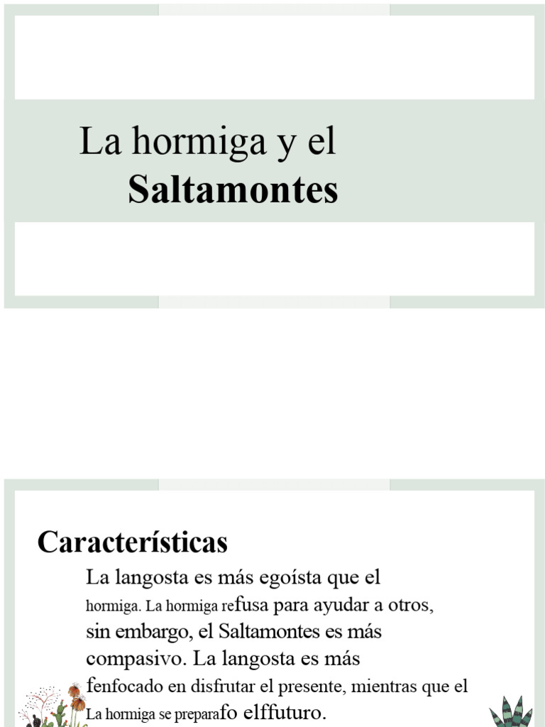 Hormiga y Saltamontes | PDF