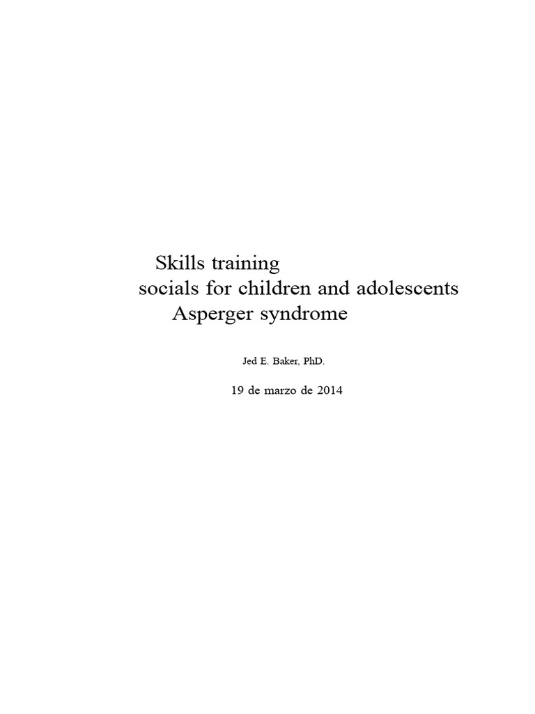 Social Skills Training for Asperger's | PDF | Asperger Syndrome | Autism