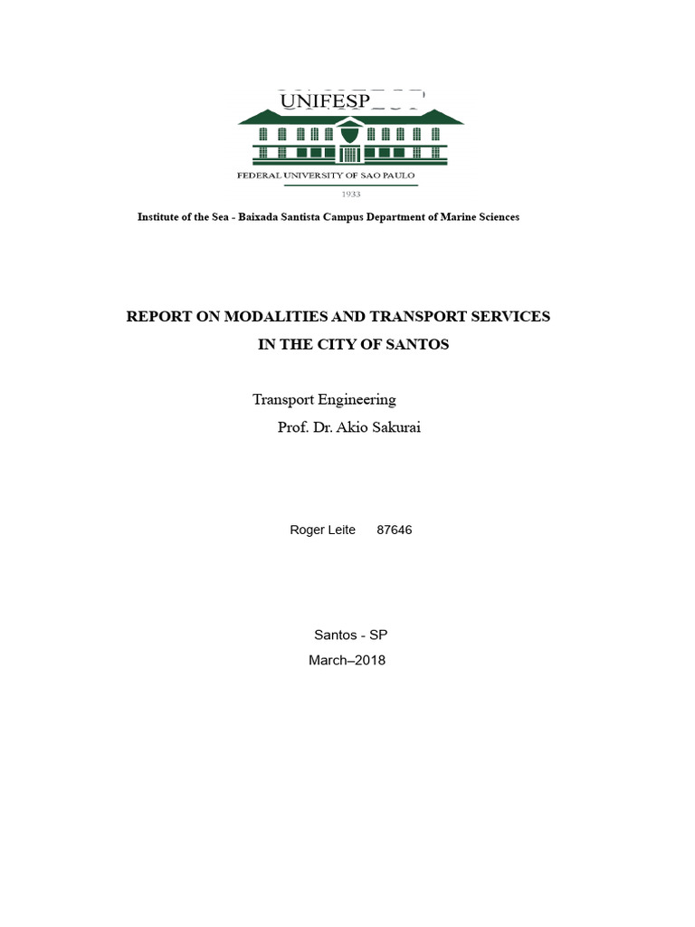 Transport Services Report for Santos | PDF