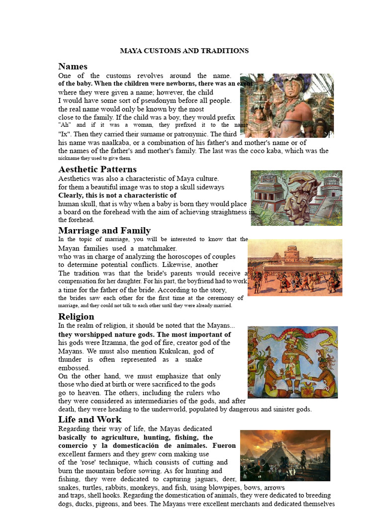 Maya and Xinca Customs Overview | PDF | Maya Civilization | Marriage