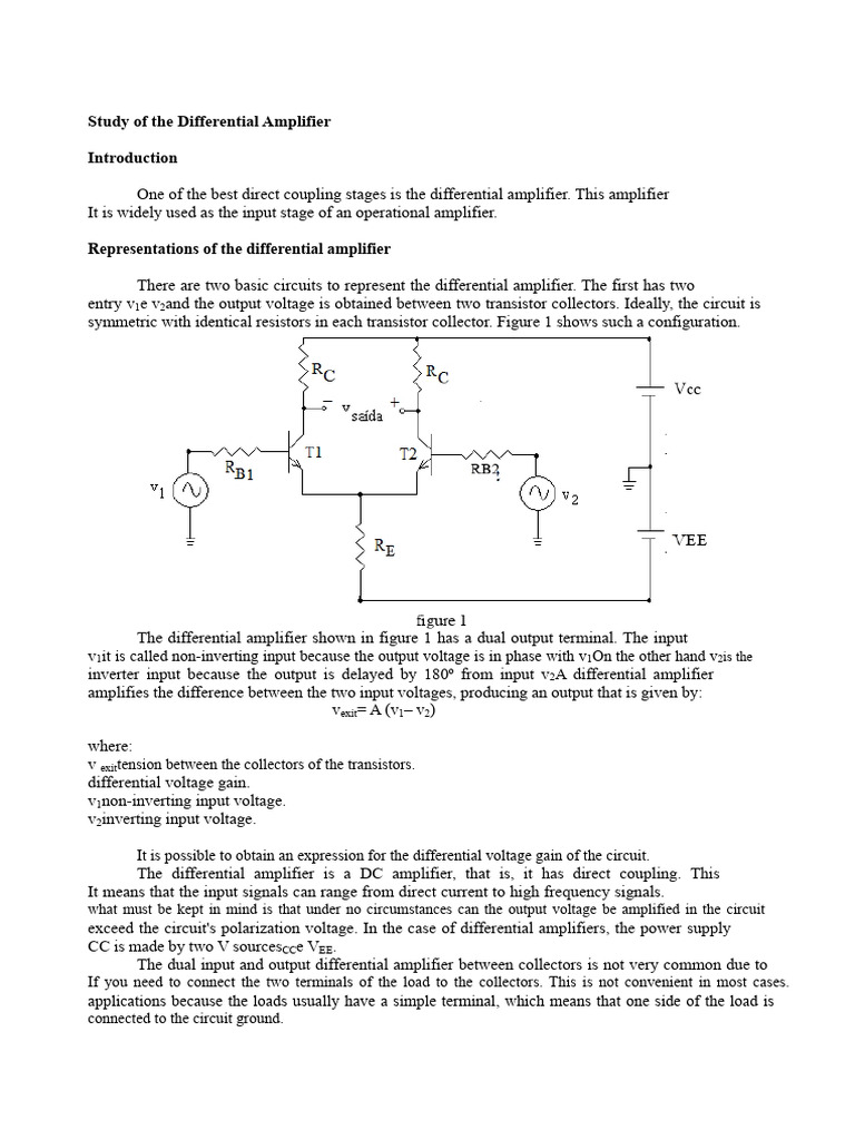 1st Lesson Plan - Differential Amplifier - Electronic Circuits | PDF ...