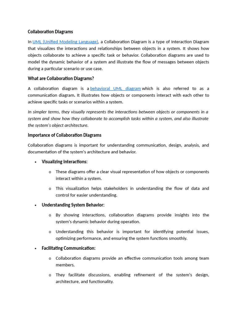 Understanding UML Collaboration Diagrams | PDF | Unified Modeling ...