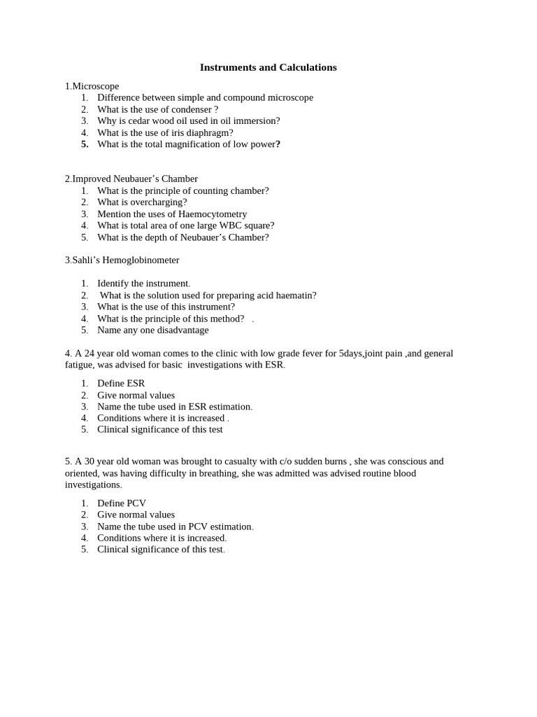 Instruments Questions Nov 2025 | PDF