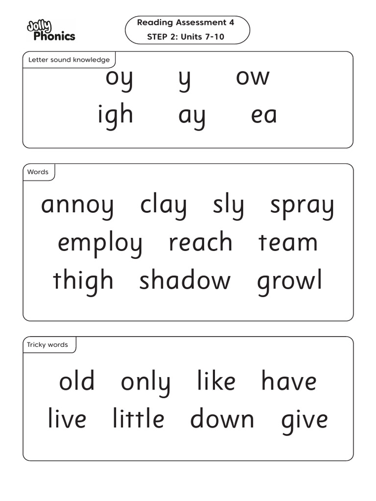 Reading Assessment 4: Units 7-13 | PDF
