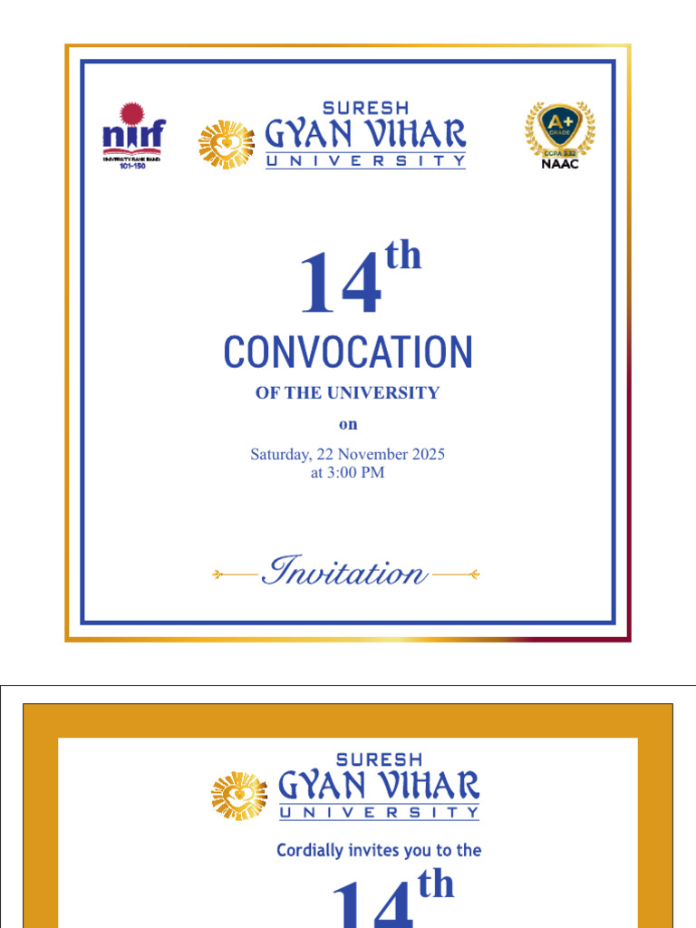 Suresh Gyan Vihar University Convocation 2025 | PDF