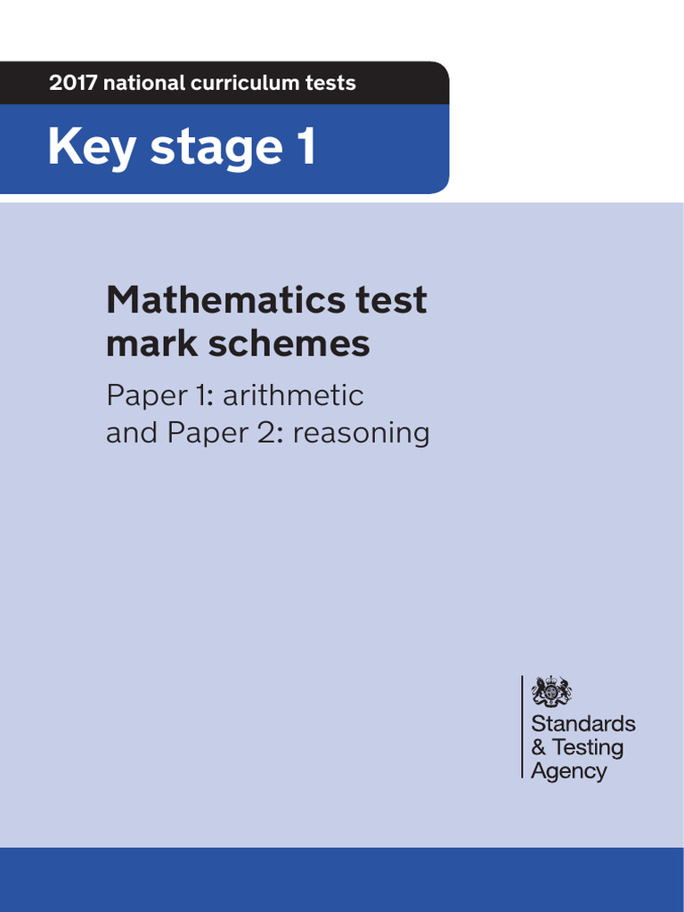 2017 Key Stage 1 Maths Test Mark Schemes | PDF | Mathematics