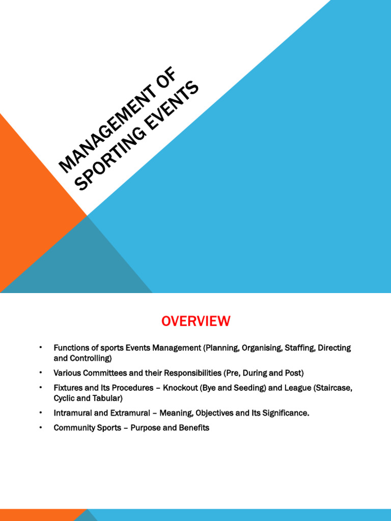 1. Management of Sporting Events | PDF | Planning | Sports