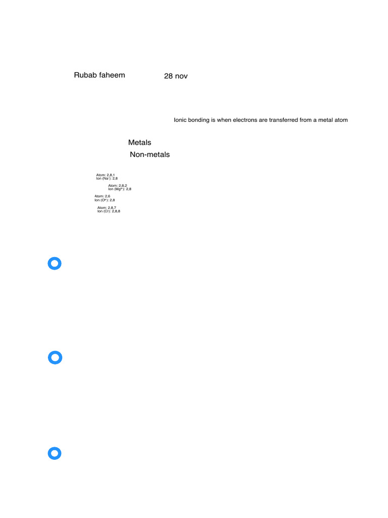 IGCSE Ionic Bonding Worksheet | PDF
