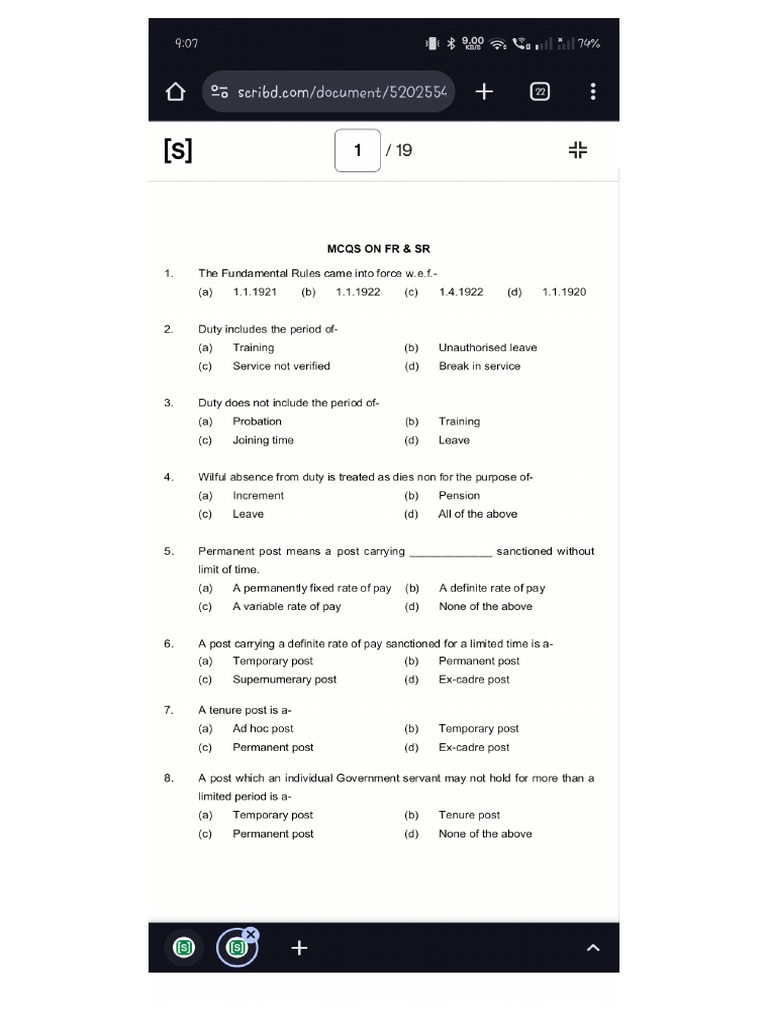 TA Rule MCQ | PDF