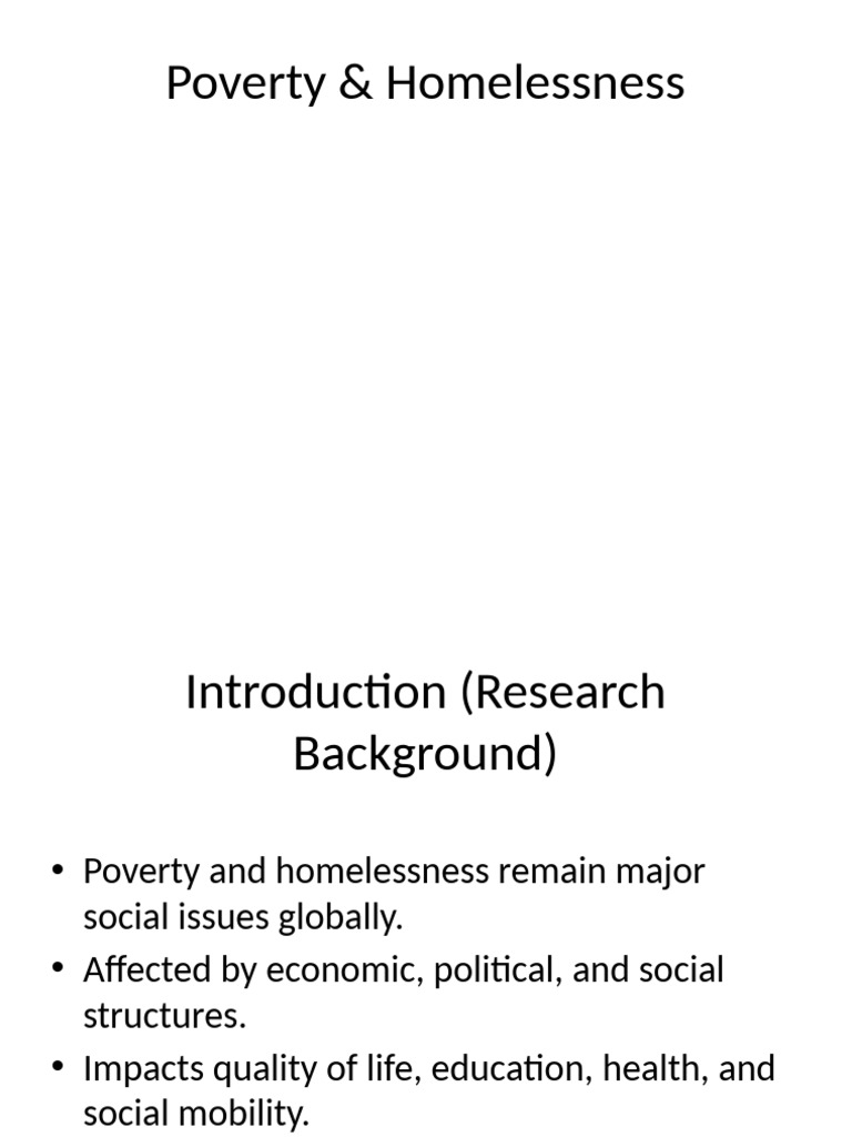 Poverty Homelessness Presentation | PDF