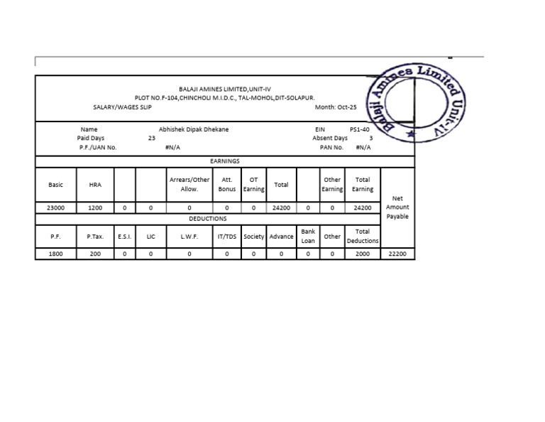 Oct Salary Slip1 | PDF