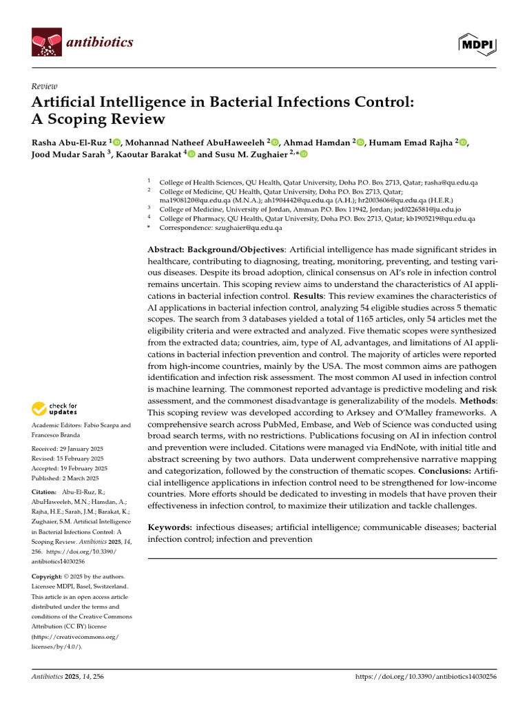 AI Applications in Bacterial Infection Control | PDF | Machine Learning ...