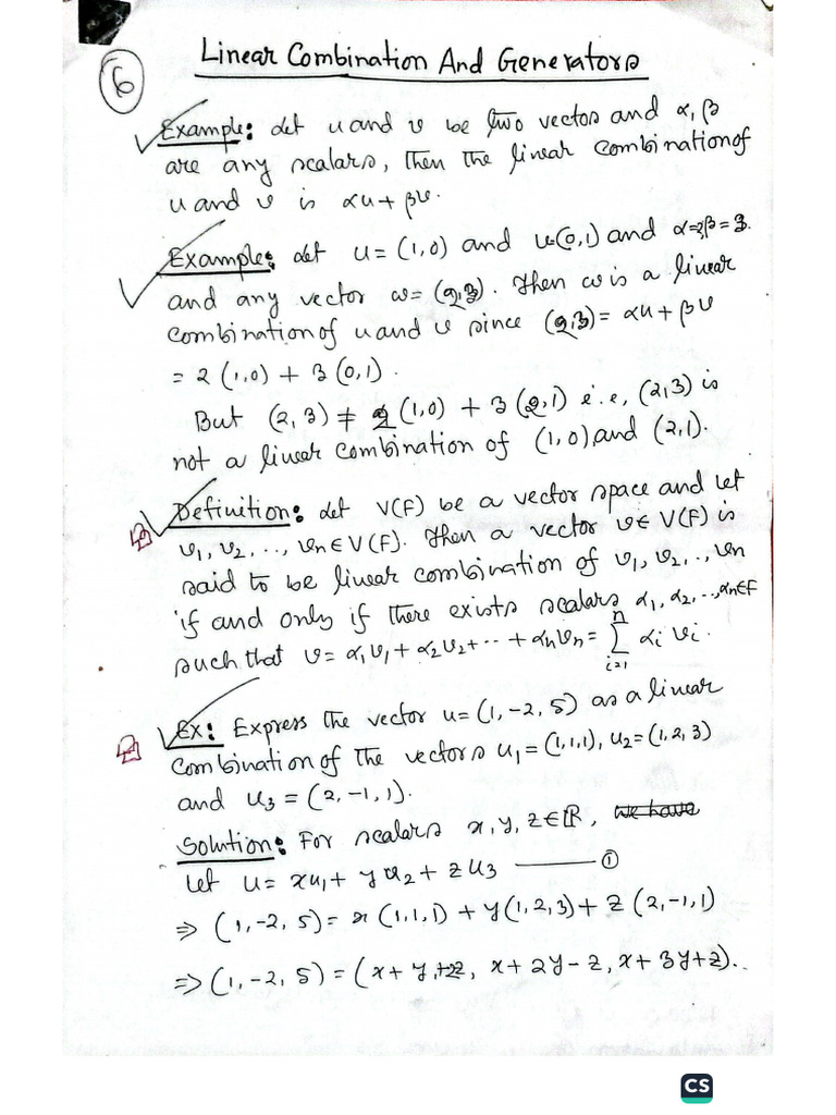 Linear Combination and Generators | PDF