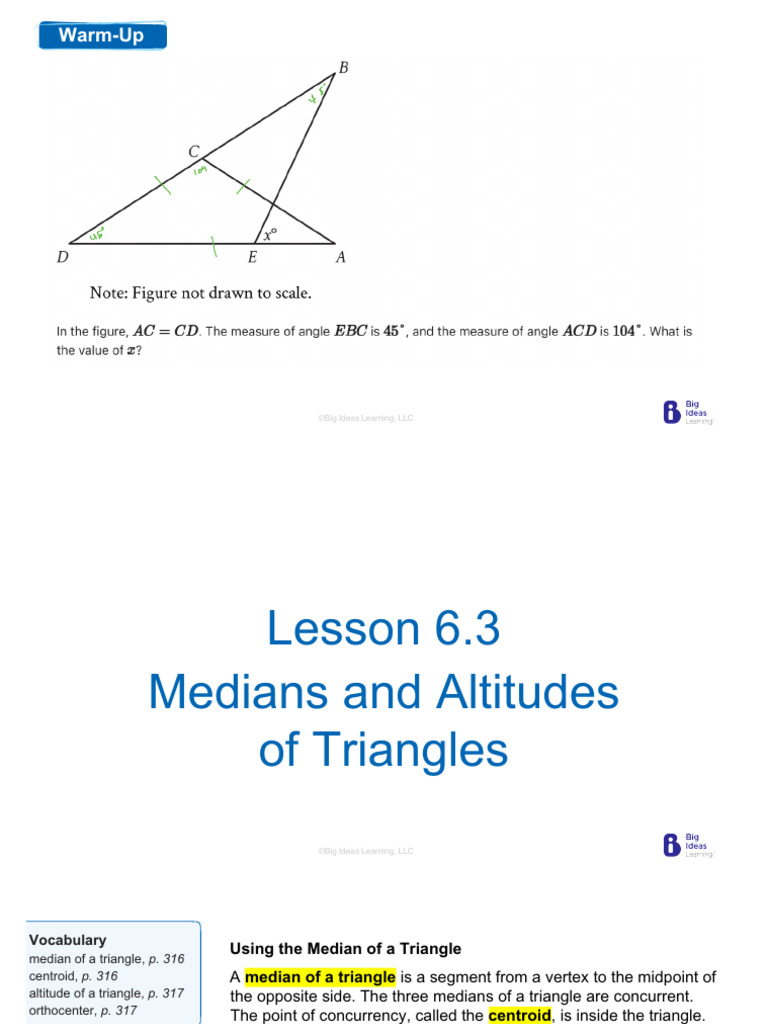 Medians and Altitudes of Triangles | PDF