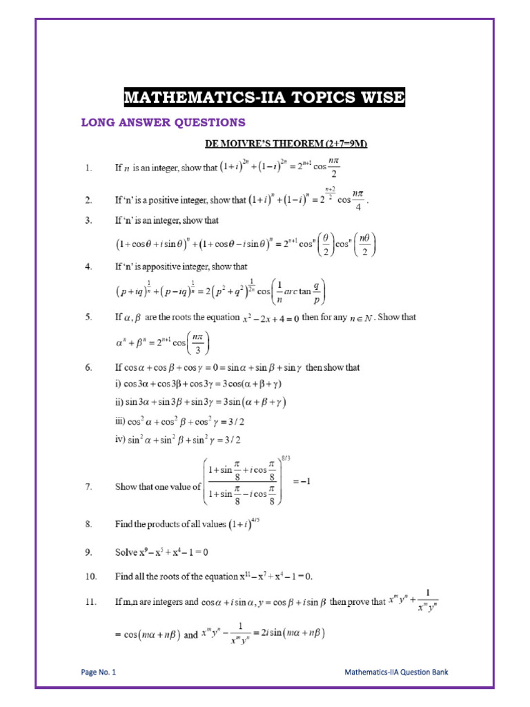 Second Year Maths-Iia Iqb | PDF