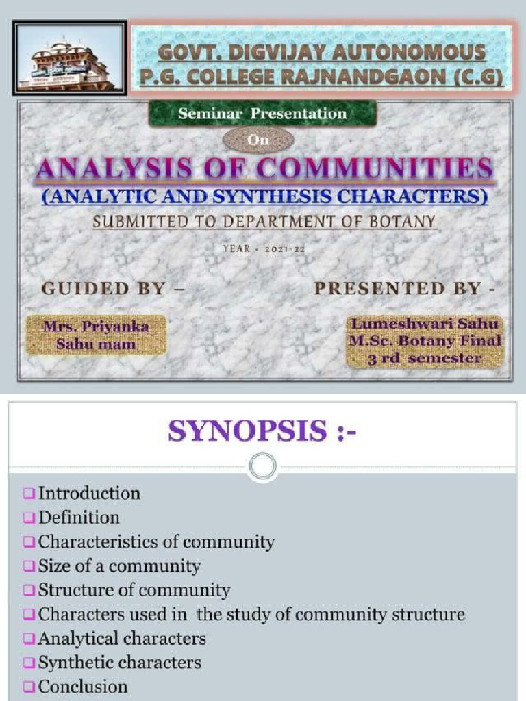 Community Characteristics and Attributes | PDF