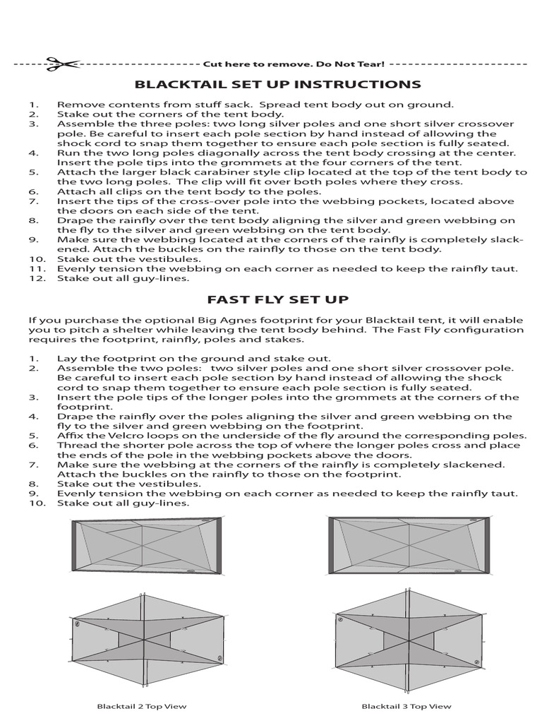 Blacktail SetUpInstructions1 | PDF | Tent