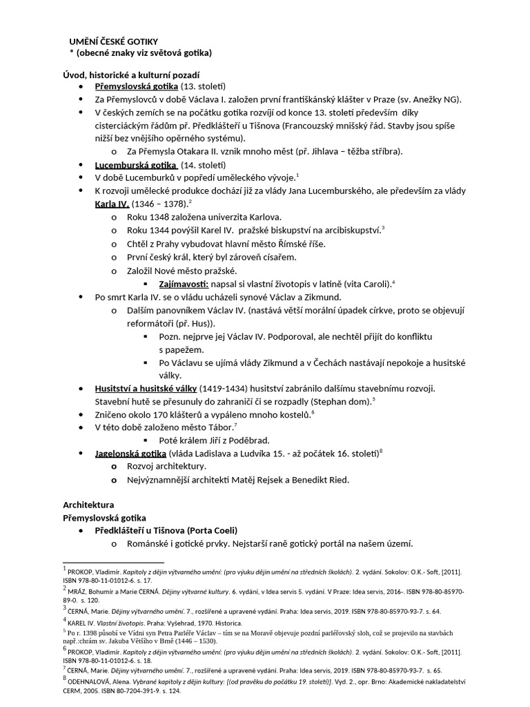 Maturitní Otázka Česká Gotika-1 | PDF