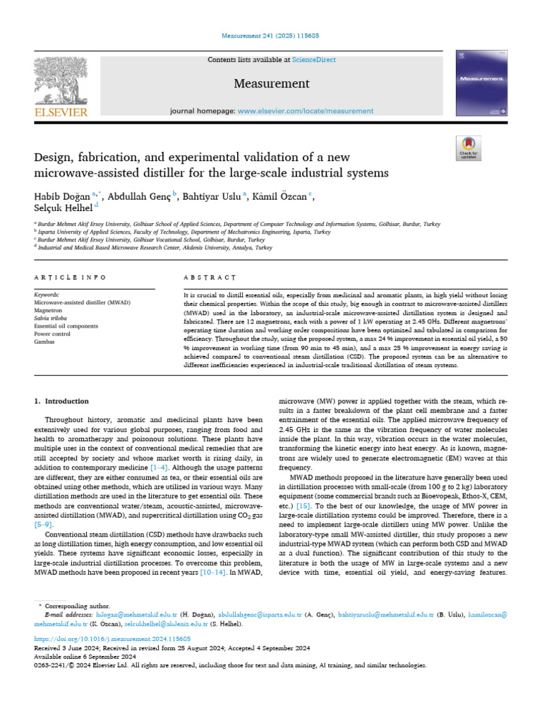 Design, Fabrication, and Experimental Validation of A New Microwave ...