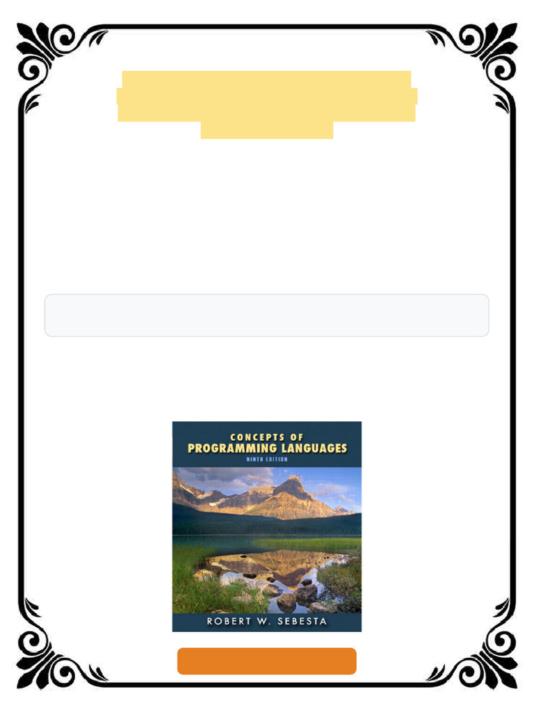 Concepts of Programming Languages 9th Edition by Robert Sebesta ISBN ...