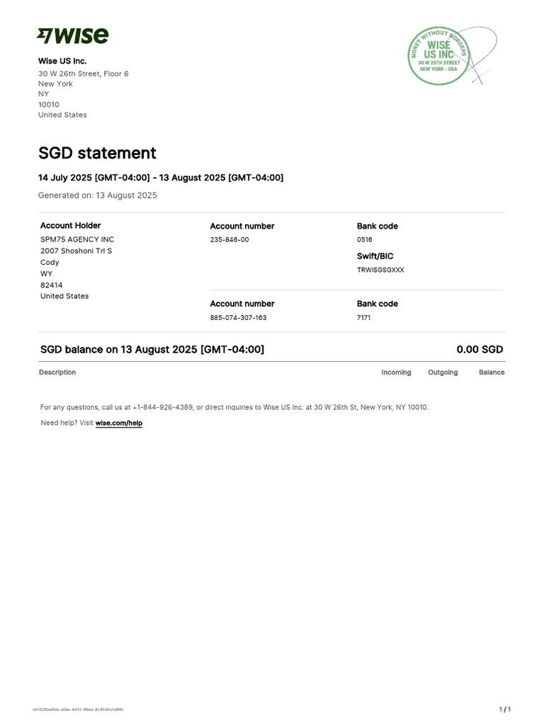 Statement 129572470 SGD 2025-07-14 2025-08-13 | PDF
