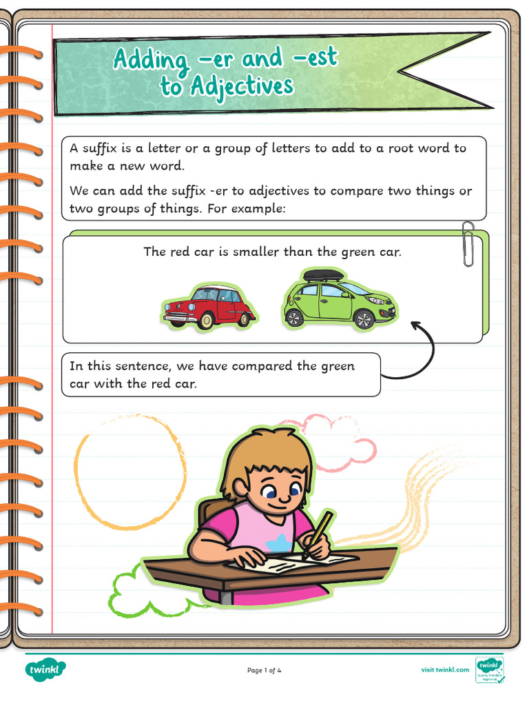 Adding Er and Est to Adjectives Ages 5 6 Ver 1 | PDF | Word | Grammar
