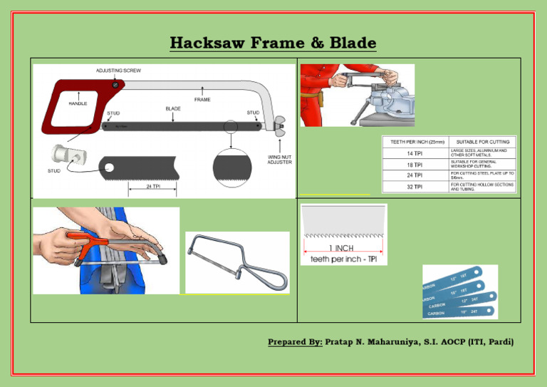 Hacksaw Frame and Blade Overview | PDF