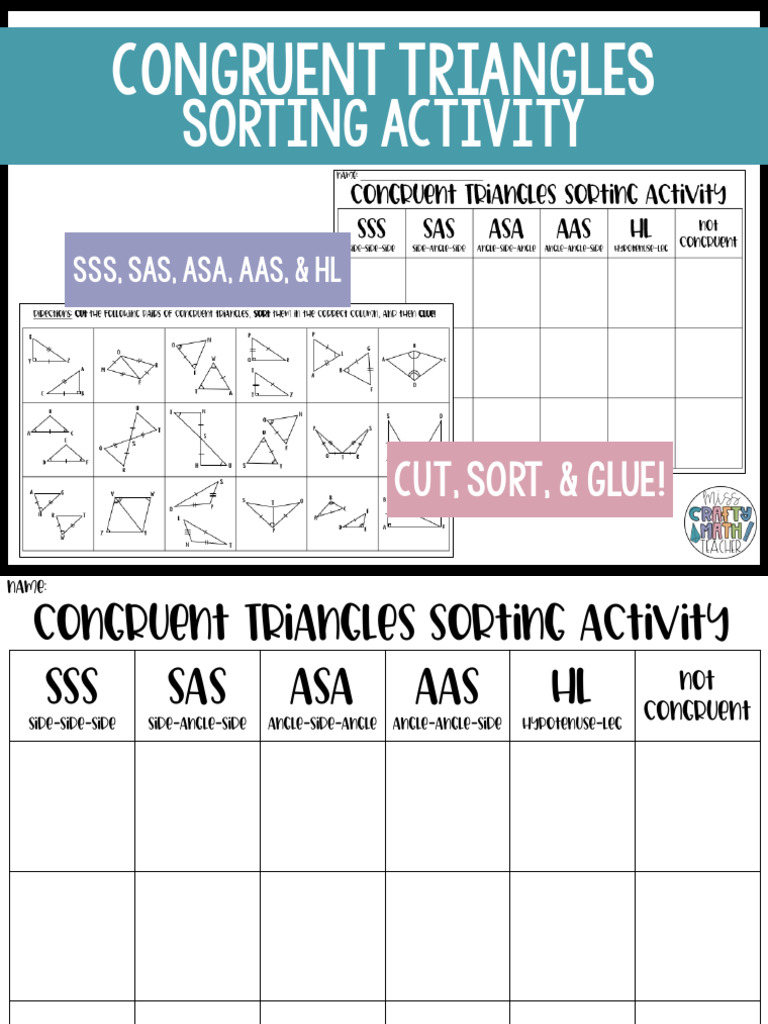 Sorting Activity: Congruent Triangles | PDF | Euclidean Geometry | Euclid