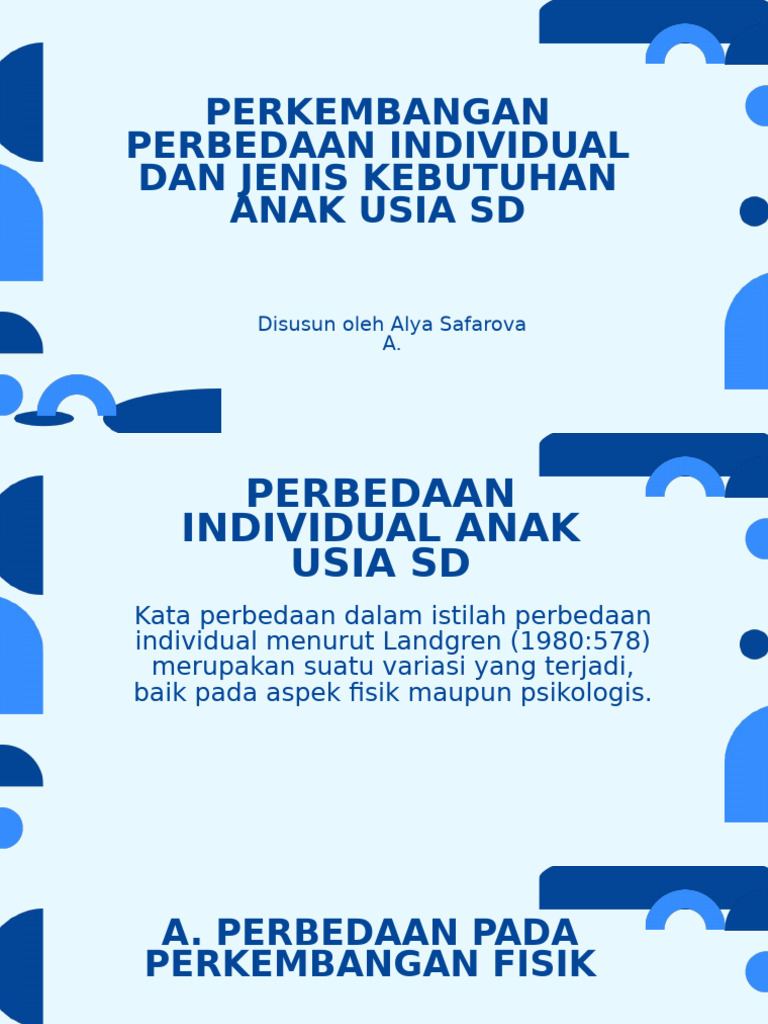 Perbedaan Individual dan Kebutuhan Anak SD | PDF
