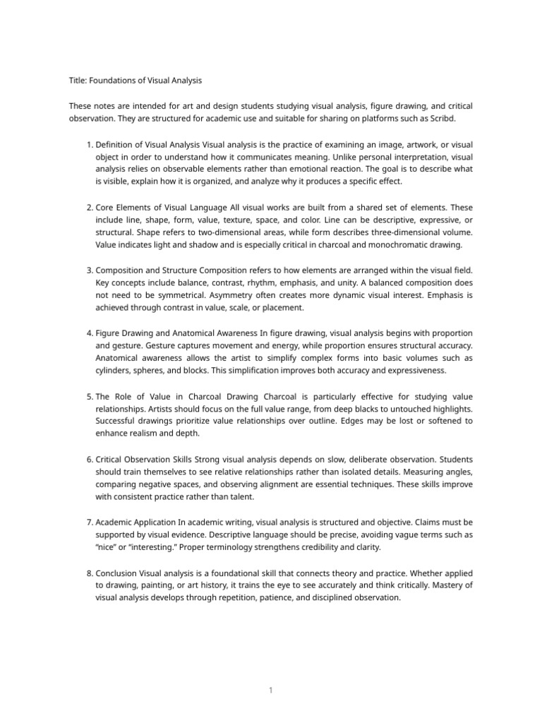 Academic Notes - Foundations of Visual Analysis | PDF | Drawing ...