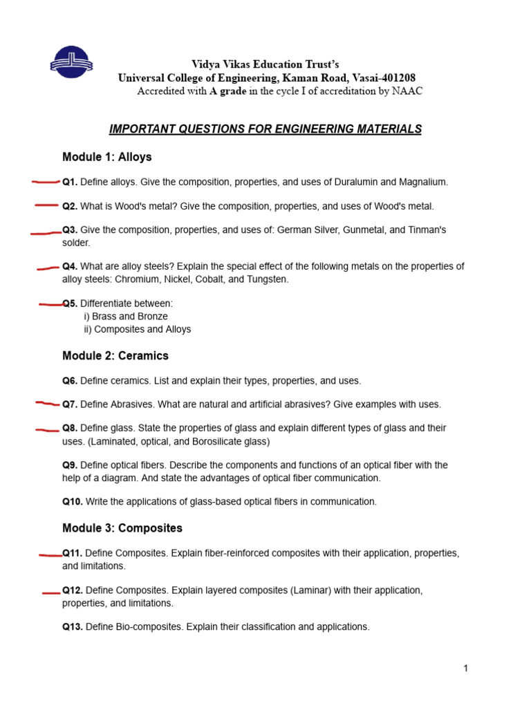 Engineering Material IMP's | PDF | Plastic | Composite Material
