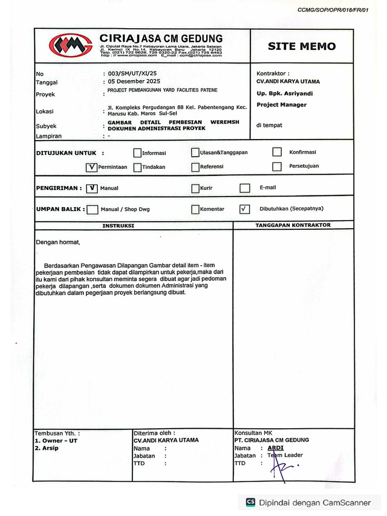 Site Memo 003 | PDF