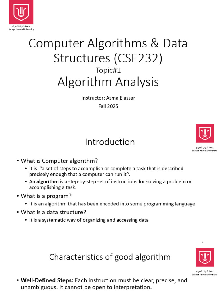 1-Algorithm Analysis | PDF | Time Complexity | Polynomial