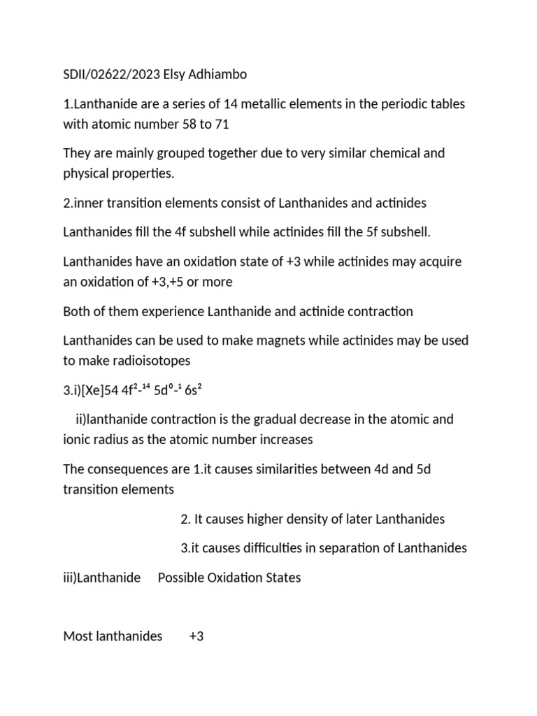 Sdii 02622 2023-Wps Office | PDF | Lanthanide | Periodic Table