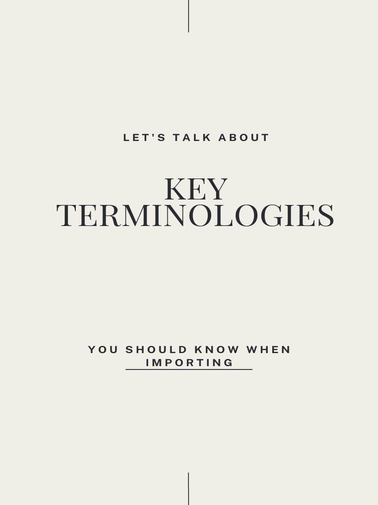 Key Terms for Importing Goods | PDF