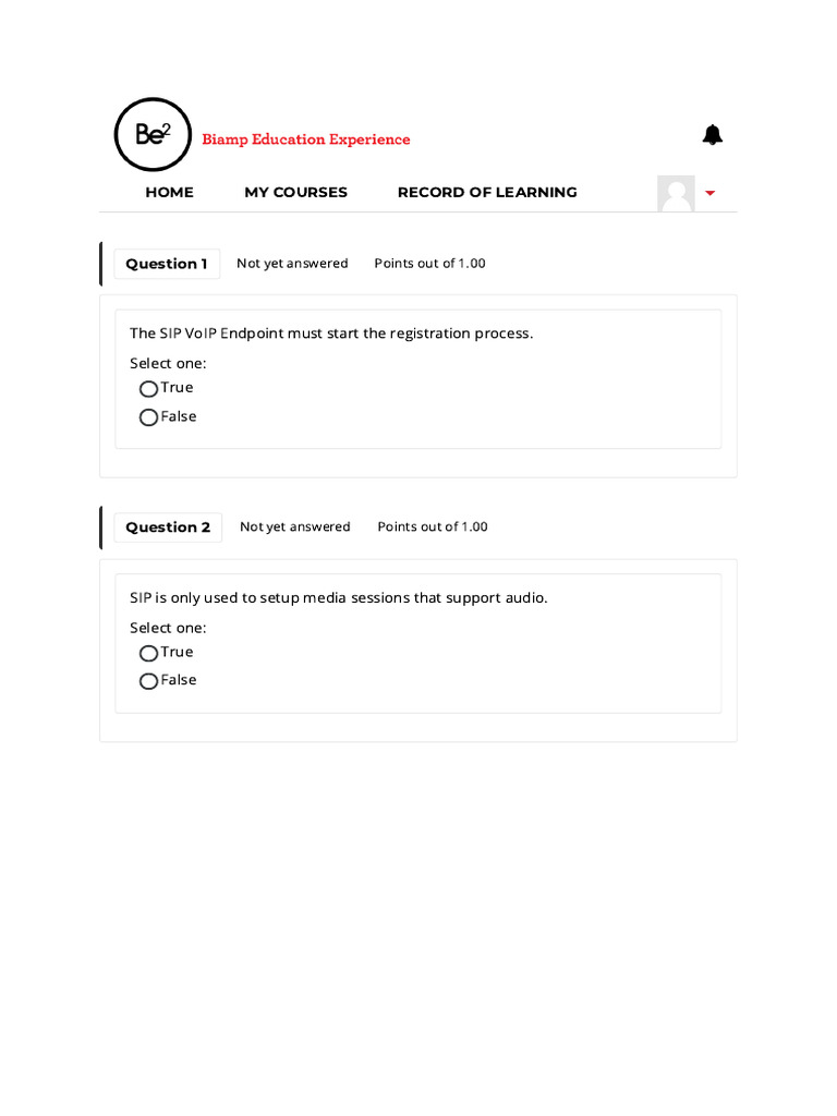 SIP VoIP Endpoint Registration Quiz | PDF | Session Initiation Protocol ...