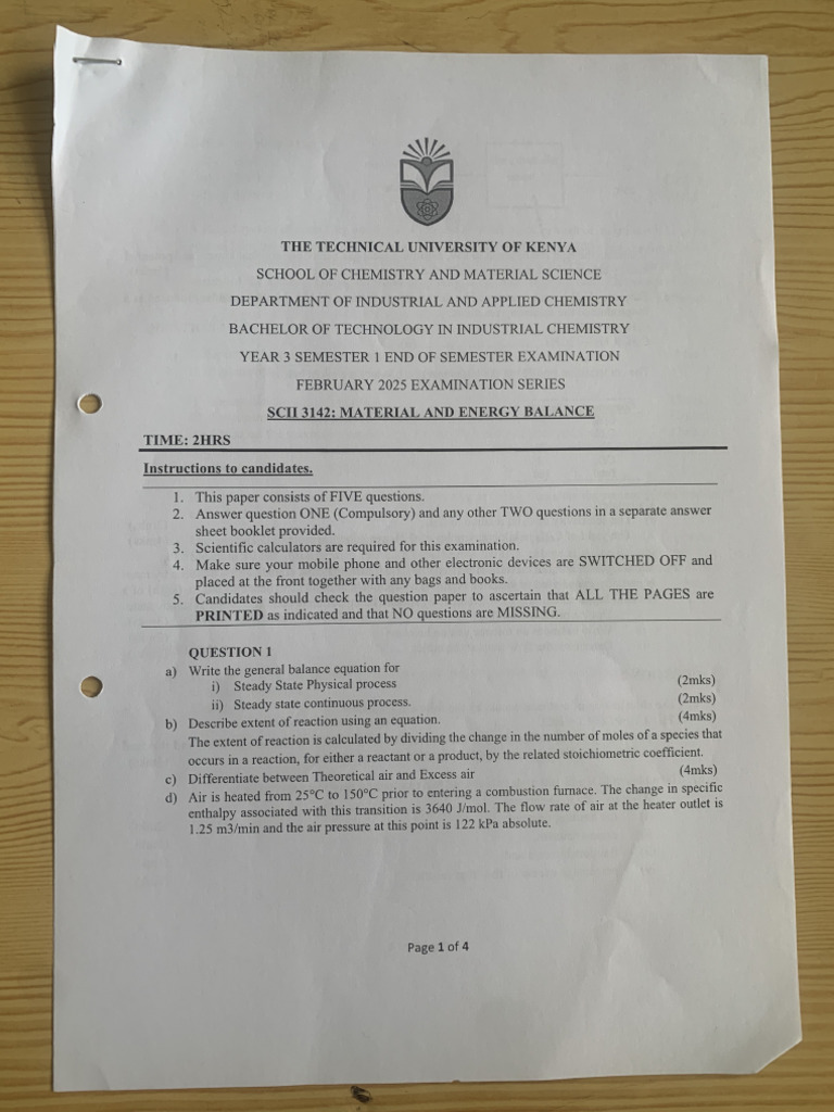 Material & Energy Balance | PDF