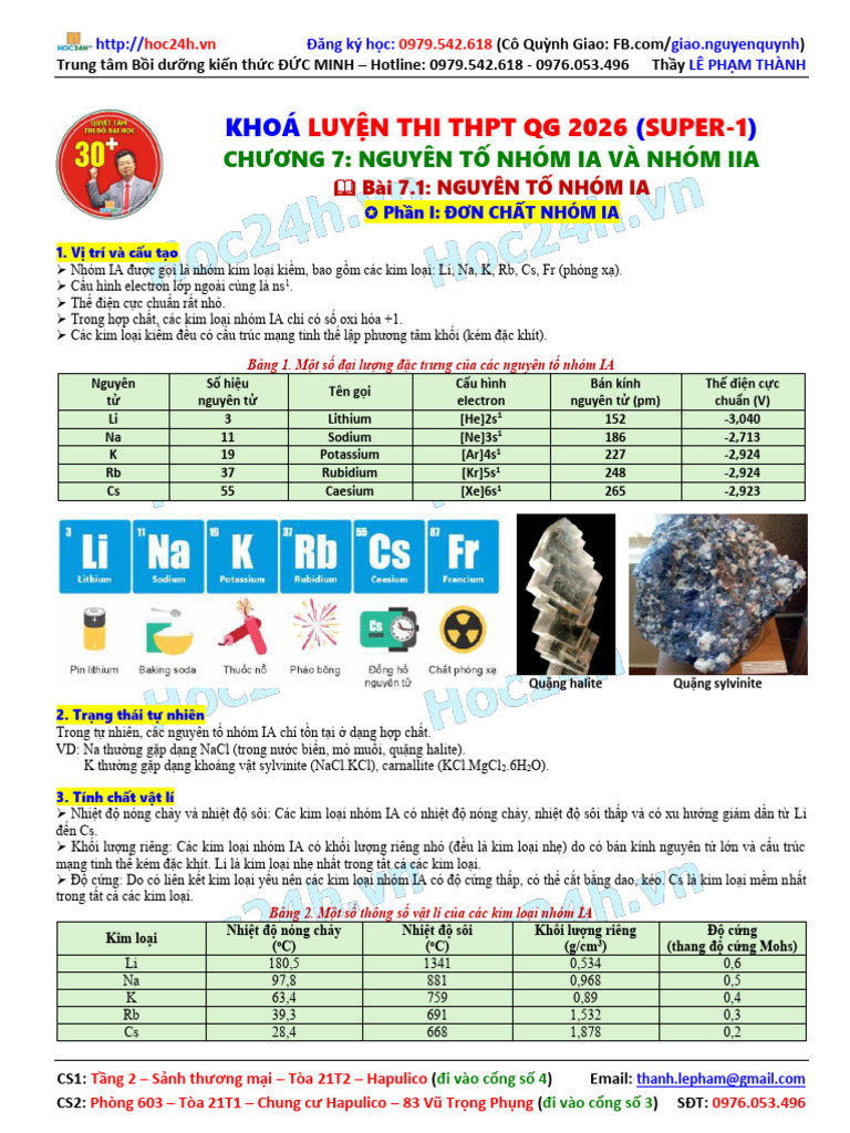 12.07.01 NguyenToNhomIA PhanI (v2025 LuyenTap BaiTap De) | PDF