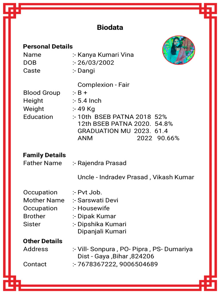 Biodata 2 | PDF