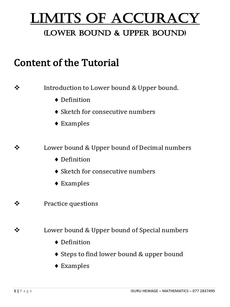 Limits of Accuracy Lower Bound & Upper Bound 2025 Ol Edexcel Batch ...