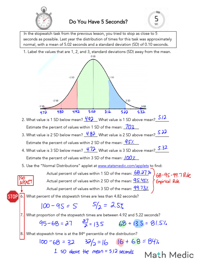 Lesson 2 4 Answer Key Intro Stats Math Medic 0d822030c4 | PDF ...