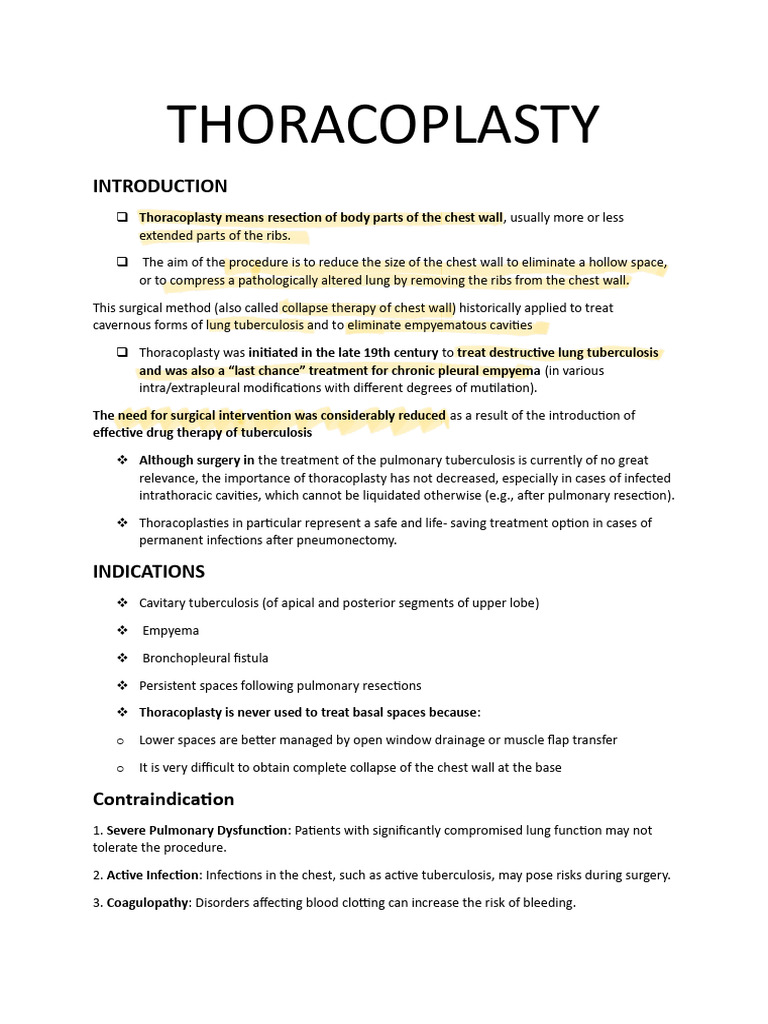 Thoracoplasty d | PDF | Lung | Thorax