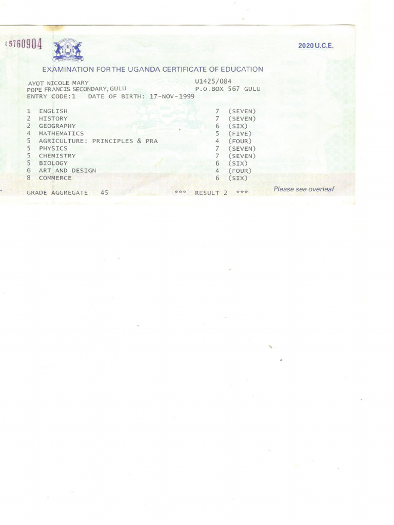 Ayot Result Slip | PDF
