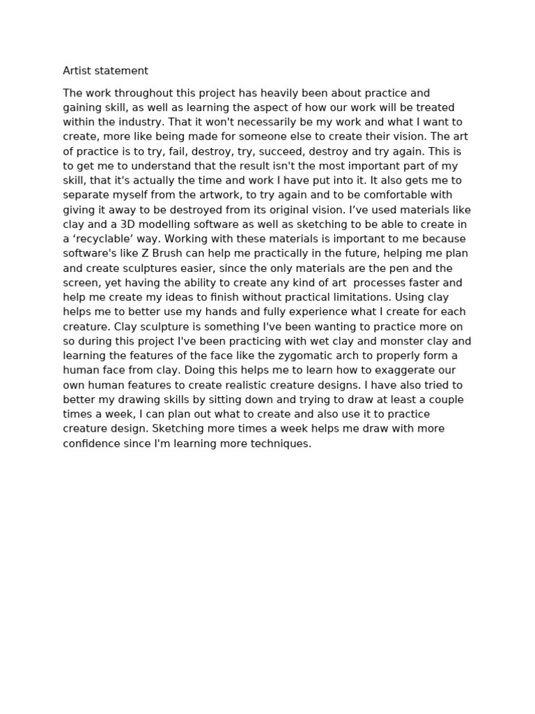 Artist Statement | PDF