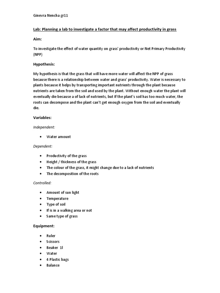 Lab ESS | PDF | Primary Production | Soil