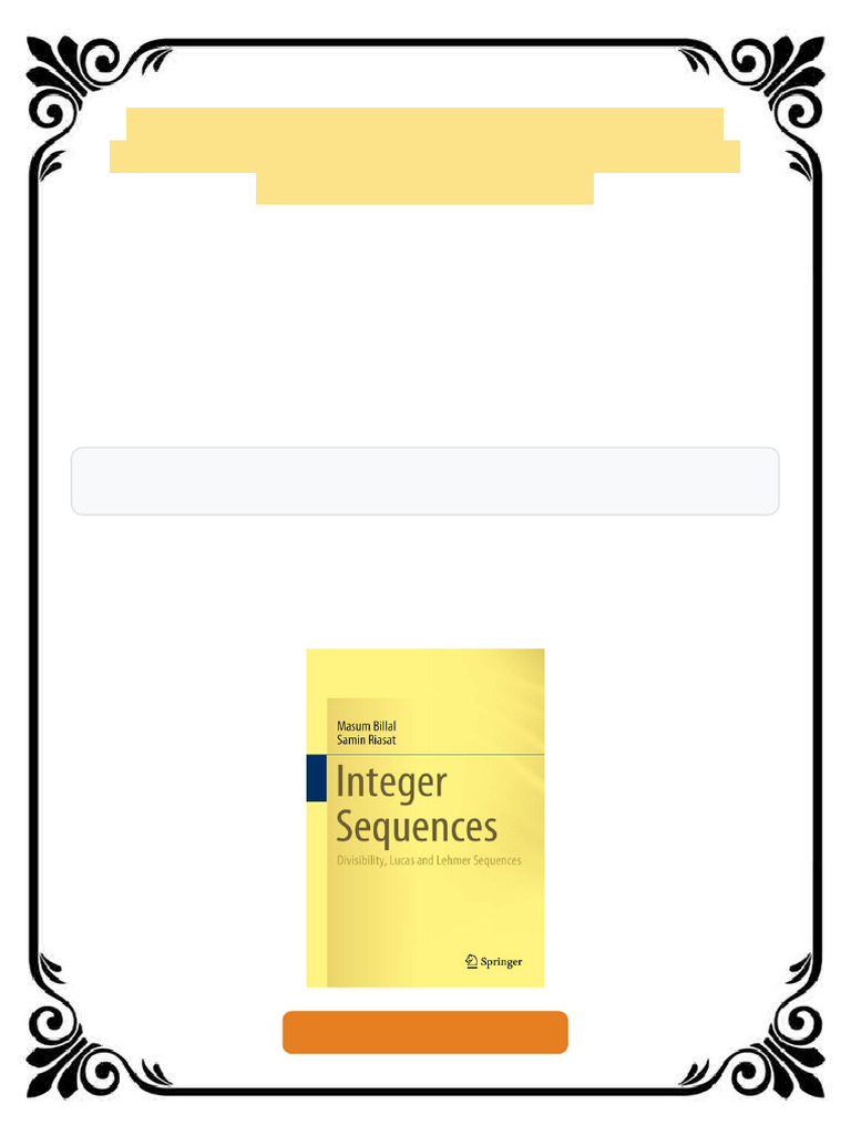 Integer Sequences Divisibility Lucas and Lehmer Sequences Masum Billal ...