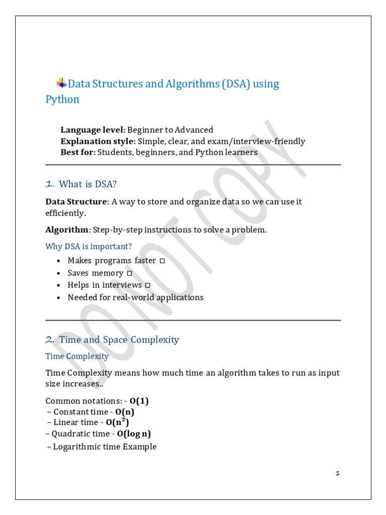 Python DSA | PDF | Time Complexity | Computing