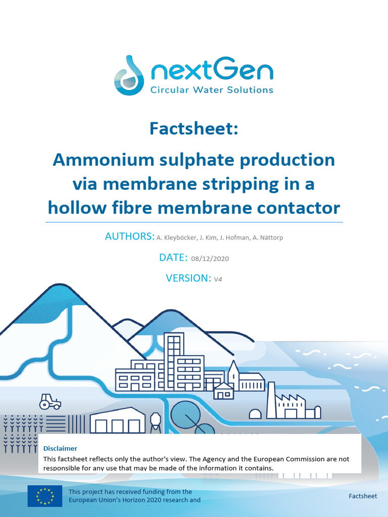 Factsheet MembraneStripping V5 | PDF | Ammonia | Membrane