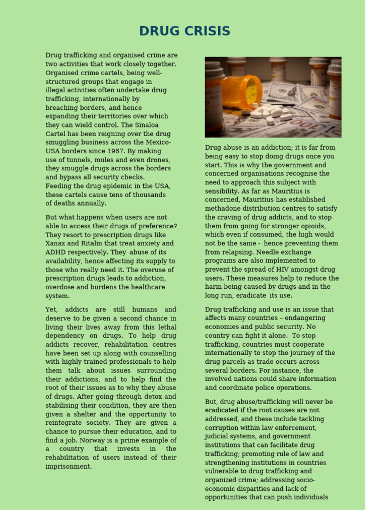 Drug Crisis Vetted | PDF | Illegal Drug Trade | Substance Dependence