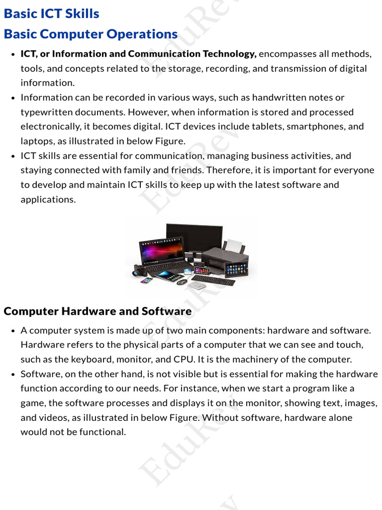 ICT Skills Class 10 | PDF | Operating System | Computer File